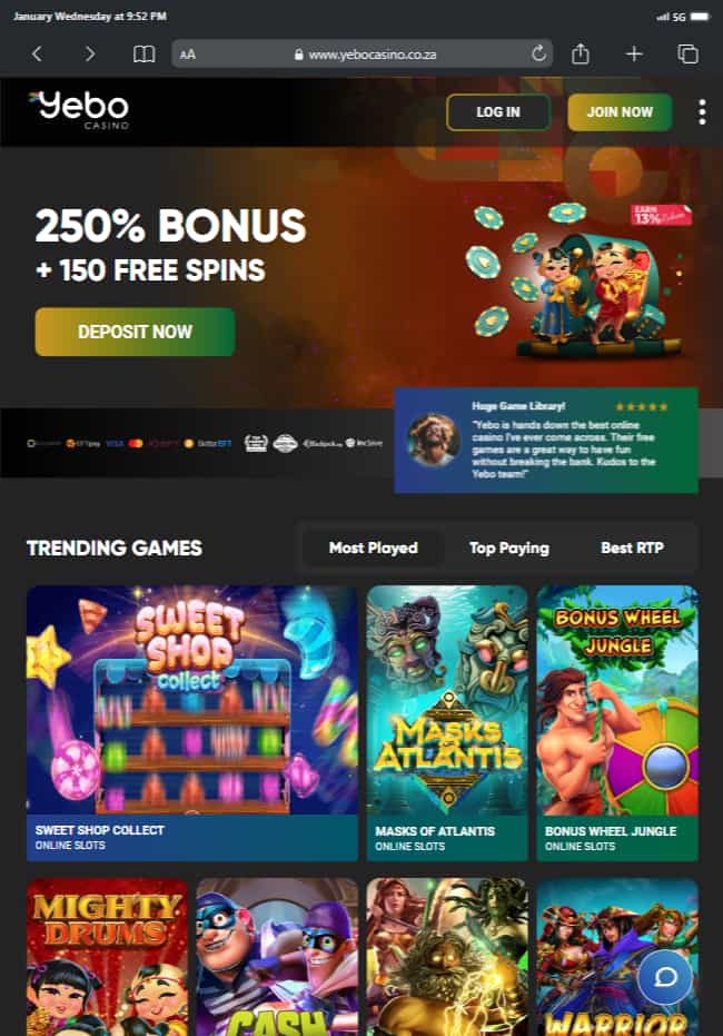 Yebo Casino Review South Africa 2025 - Top Games & Bonuses